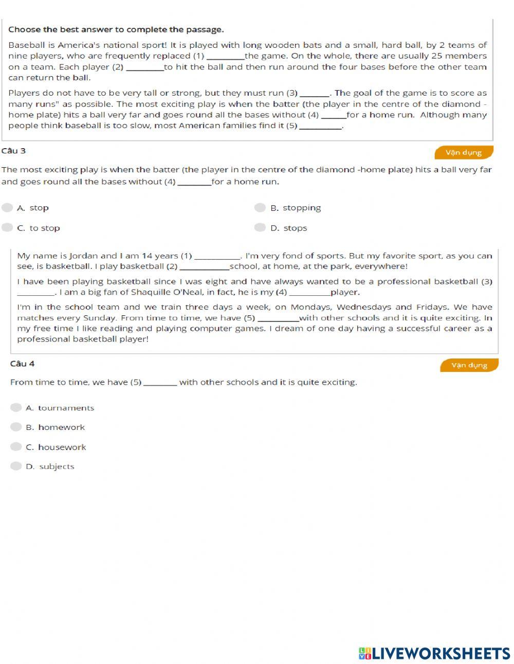 English online exercise for grade 6 | Live Worksheets