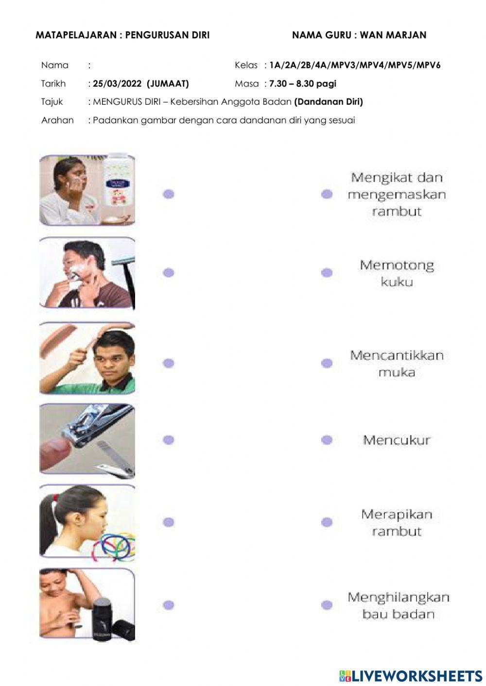 PD- DANDANAN DIRI online exercise for | Live Worksheets