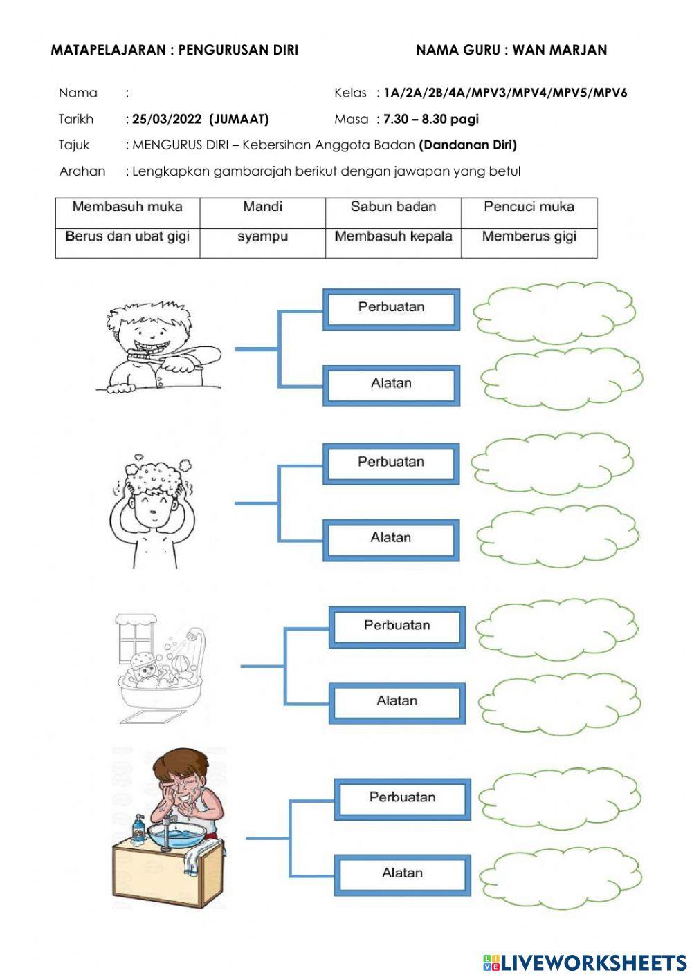 PD- DANDANAN DIRI online exercise for | Live Worksheets