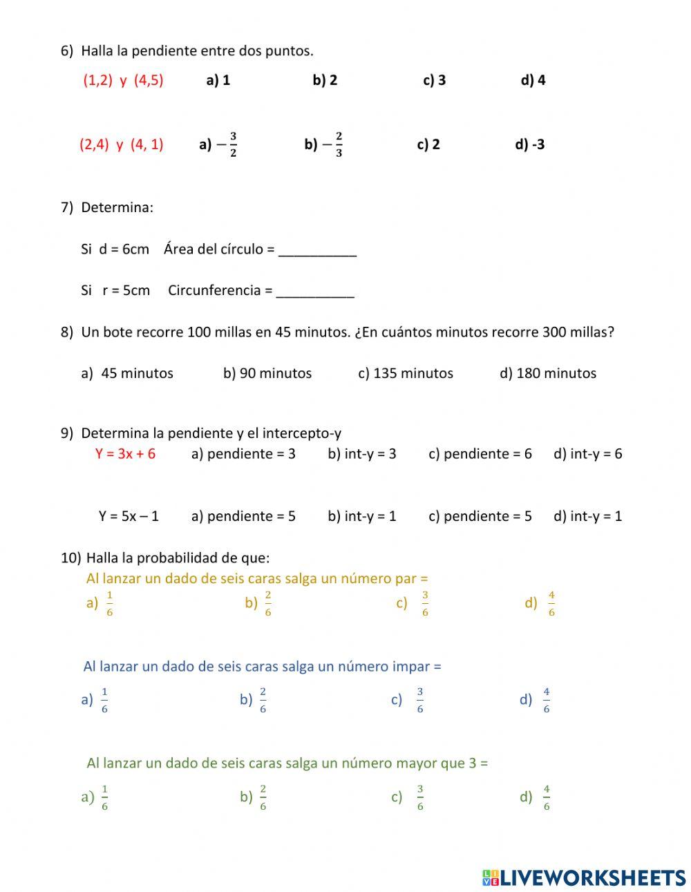 Post prueba SM 7mo | Gabriel Badillo | Live Worksheets