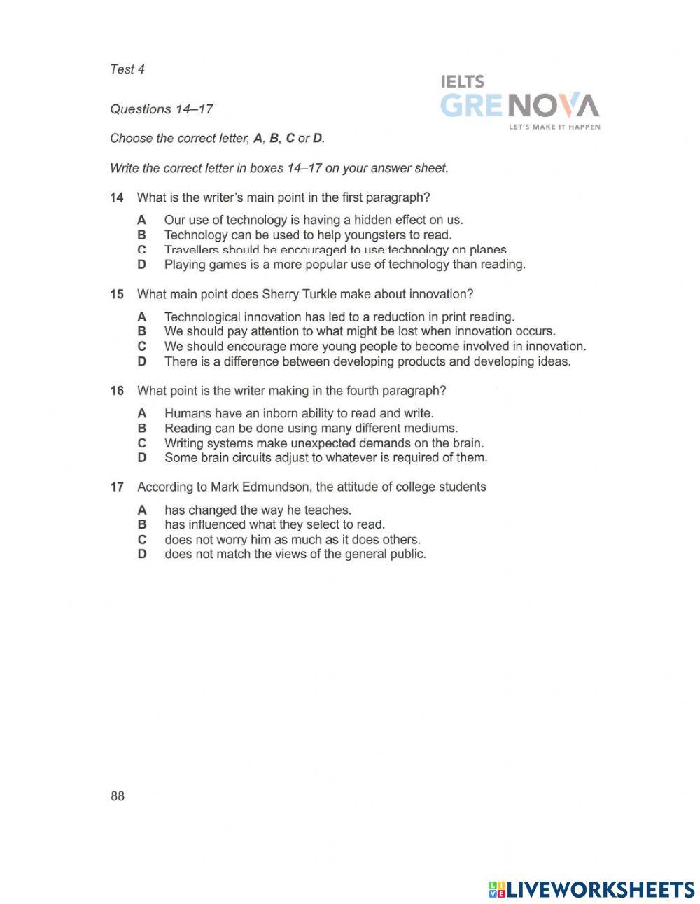 Reading foundation hw worksheet | Live Worksheets