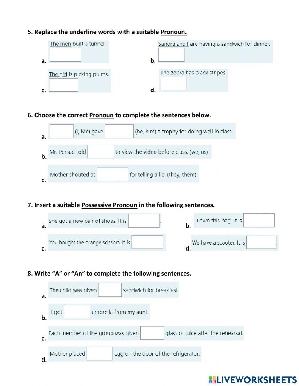 STD 2 GRAMMAR T… | Free Interactive Worksheets | 2804296