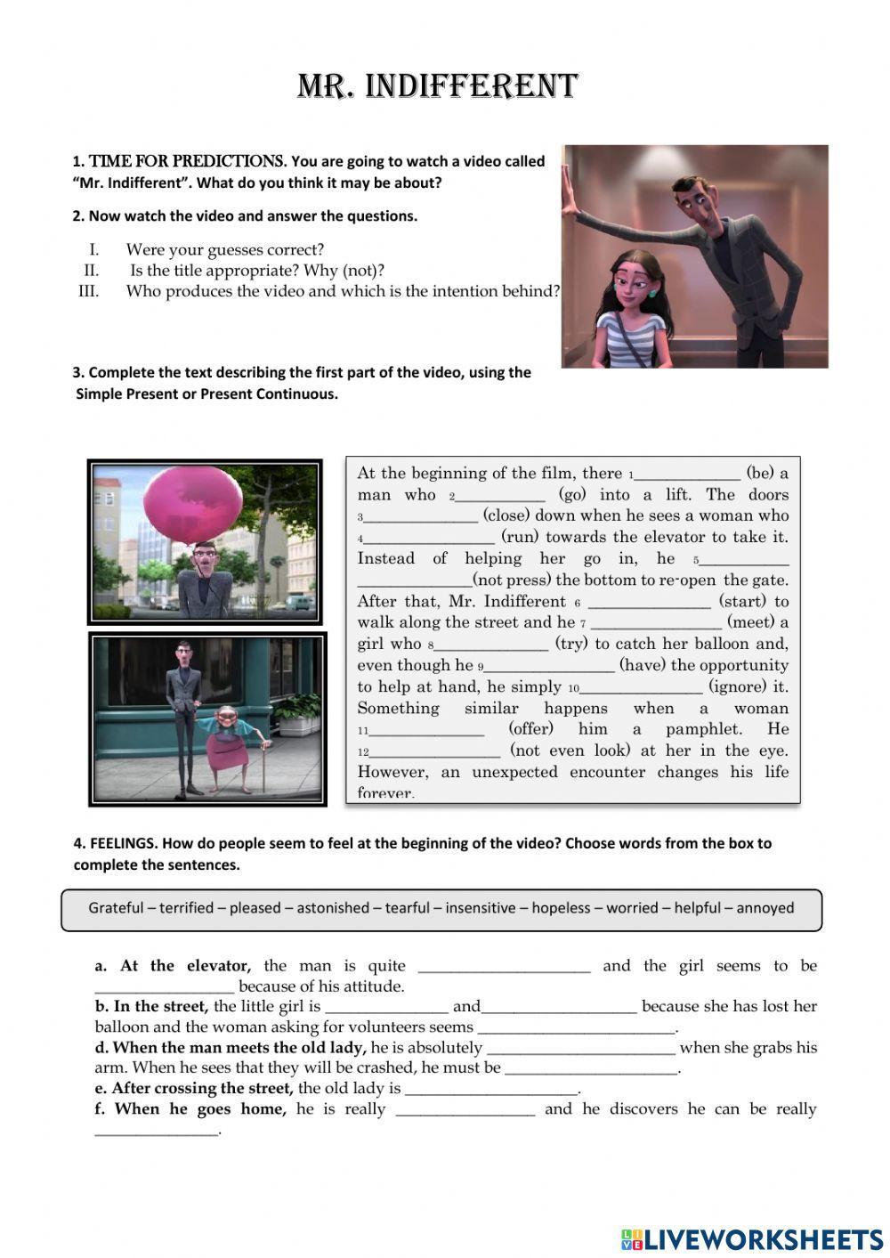 Mr. Indifferent… | Free Interactive Worksheets | 1961061