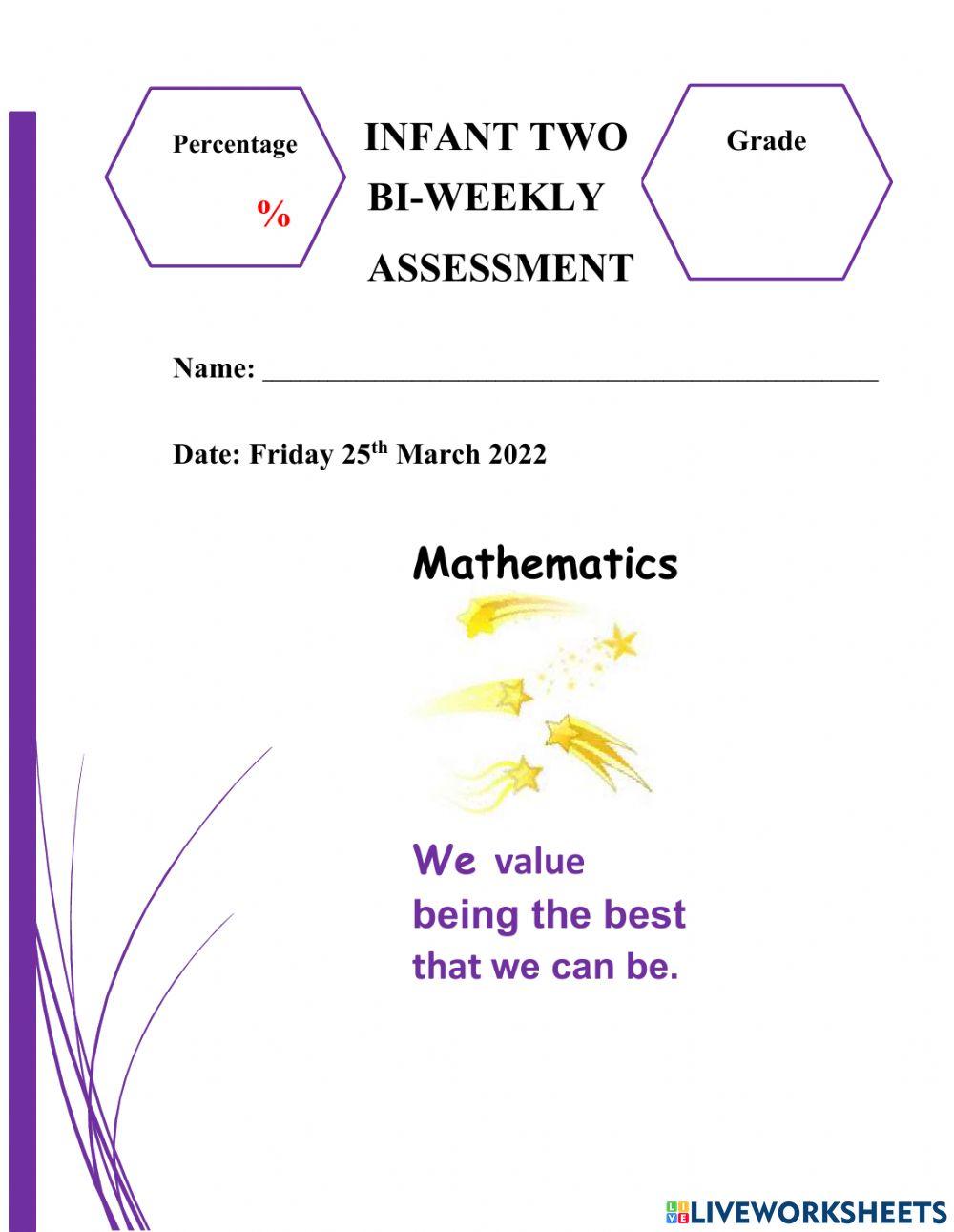 2804451 | MATH BI WEEKLY - 5 INFANT TWO FRIDAY 25 MARCH