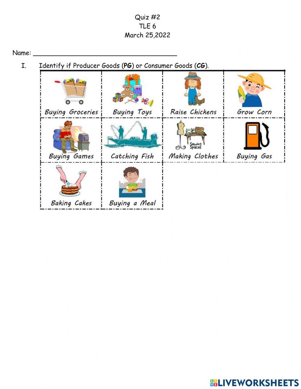 Tle quiz 2 worksheet | Live Worksheets