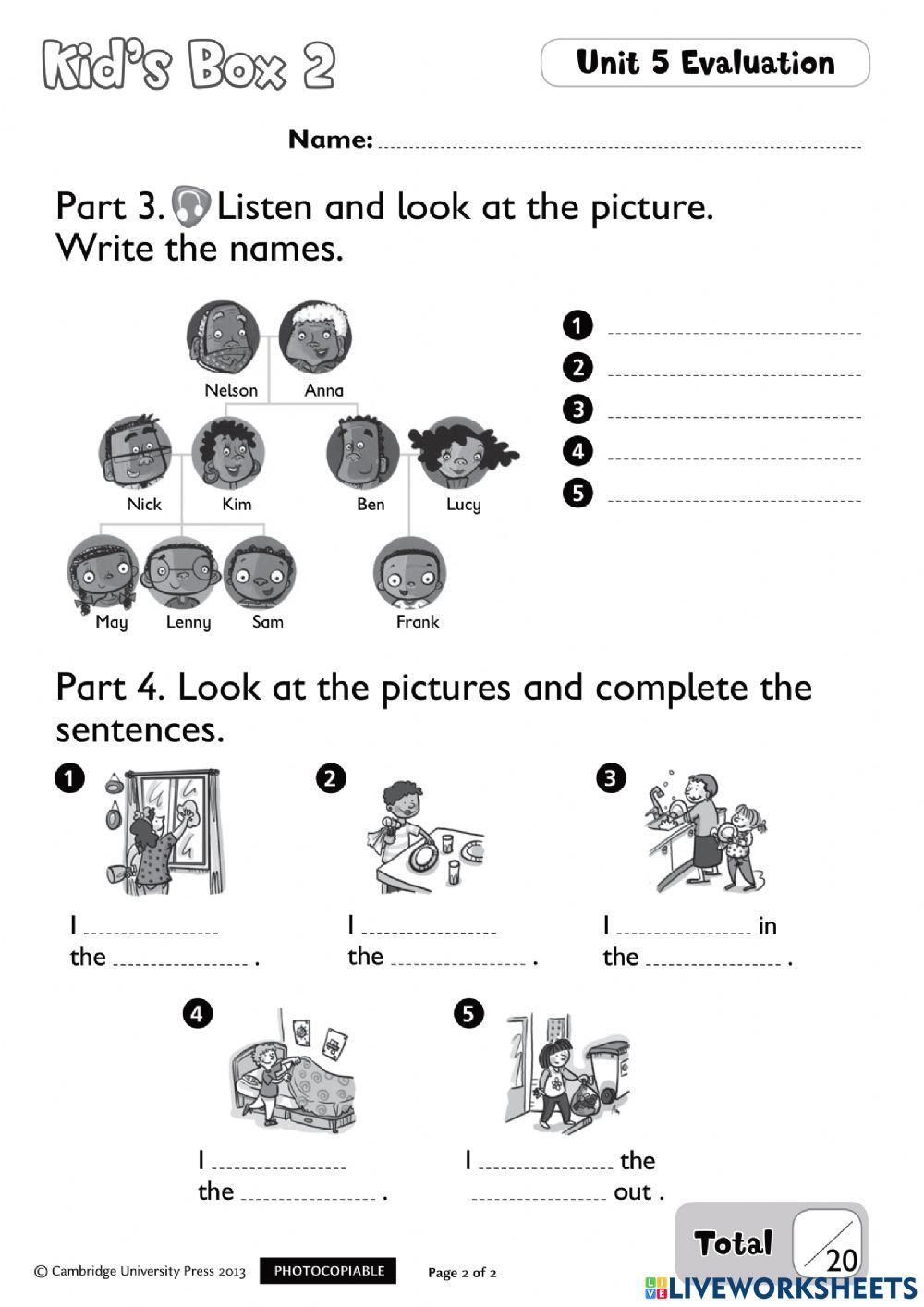 2804822 | Kid's Box 2 - Unit 5 Evaluation (Part B)