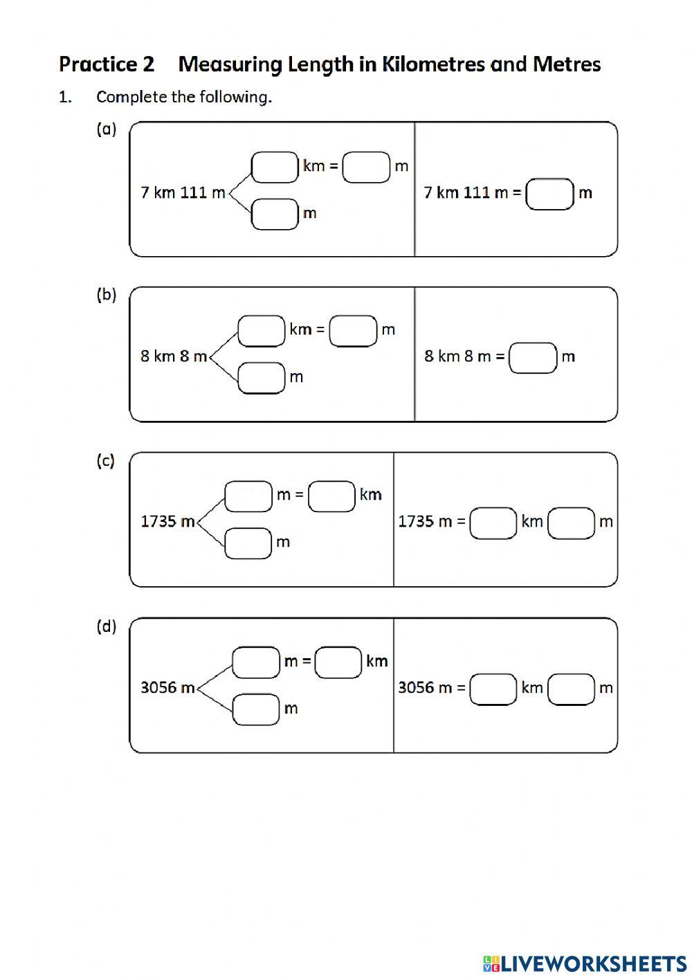 Y3 Measuring Length in Kilometres and Metres WB
