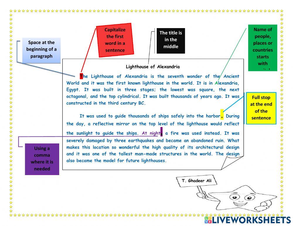 Mind map report and Punctuation worksheet | Live Worksheets