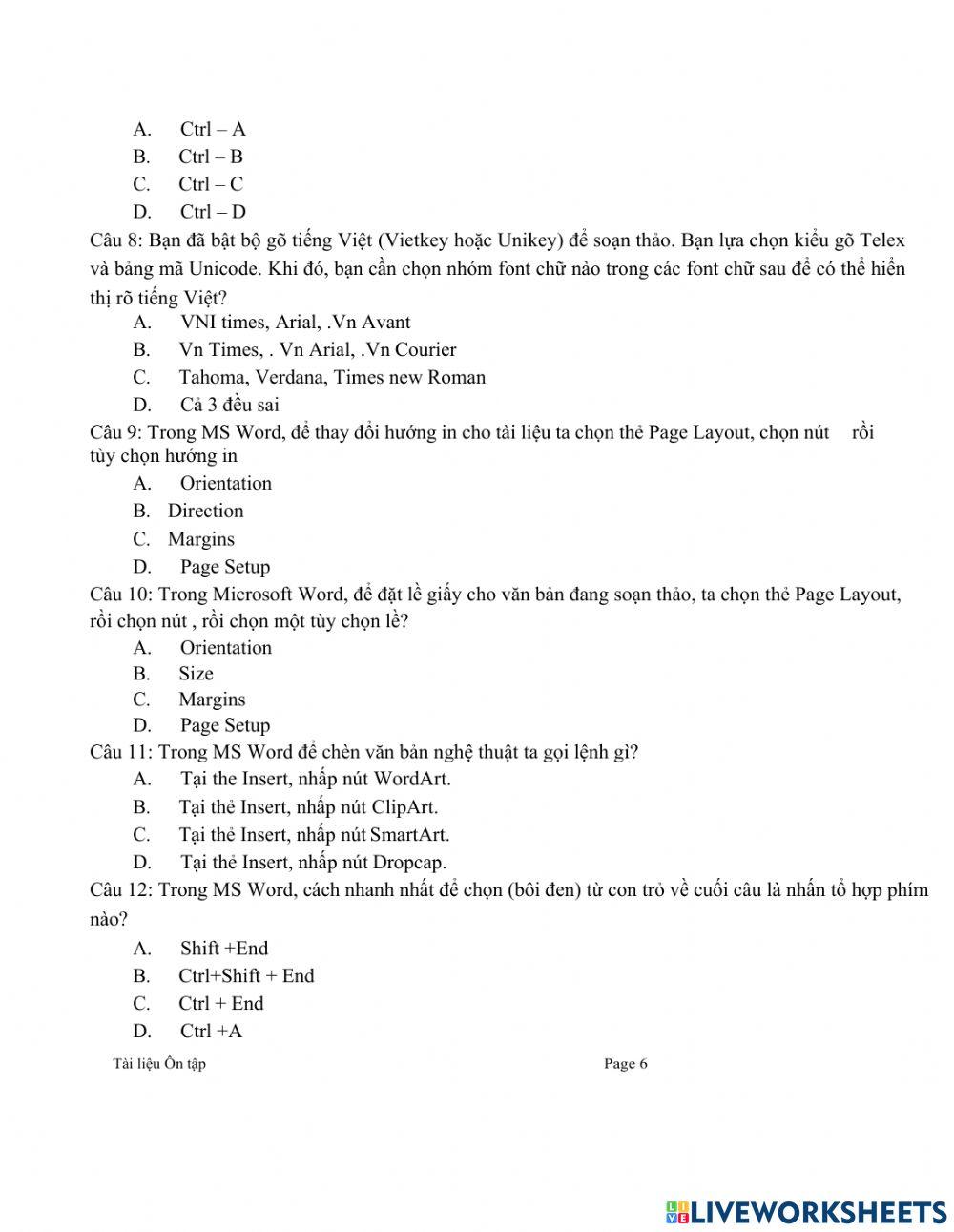 Bai tap 3 online pdf worksheet | Live Worksheets