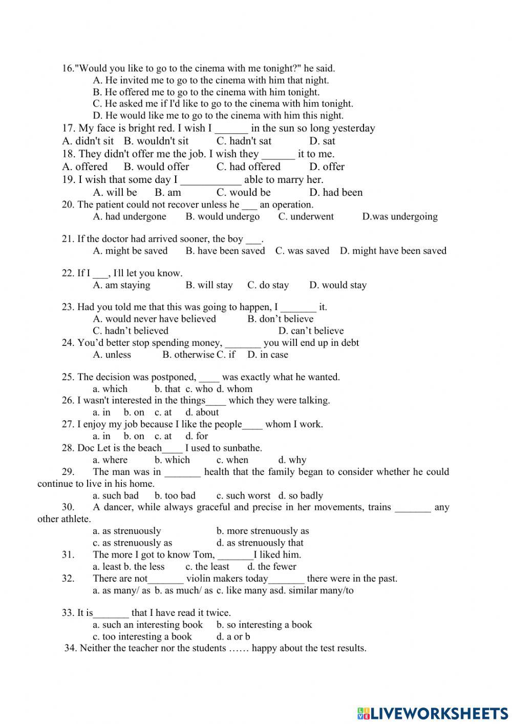 Grammar grade 9… | Free Interactive Worksheets | 1962386