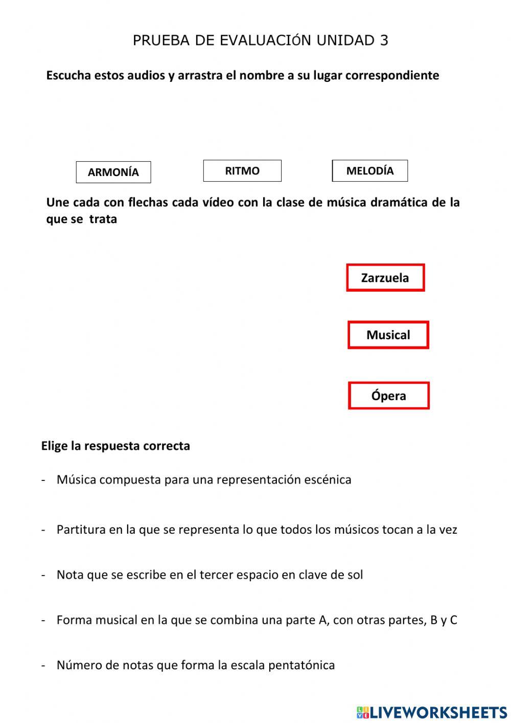Prueba evaluaci… | Free Interactive Worksheets | 6855886
