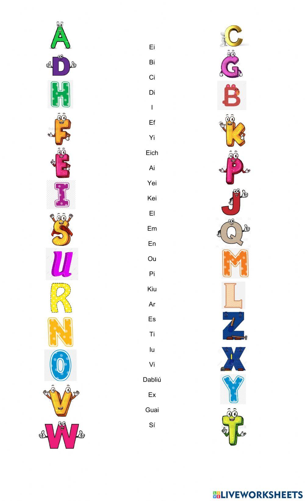 Alphabet online exercise for Seventh | Live Worksheets