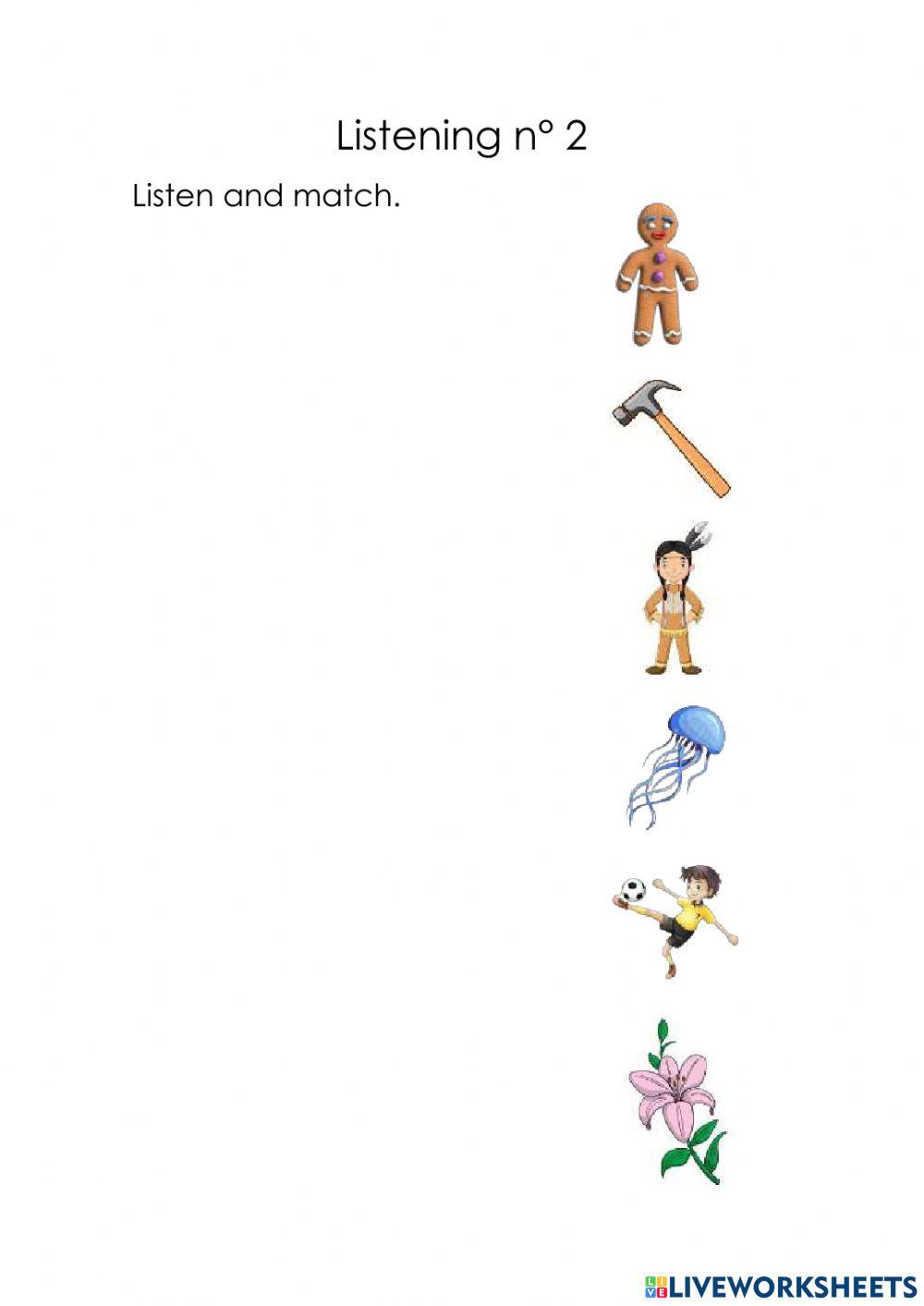 Listening G to L worksheet | Live Worksheets