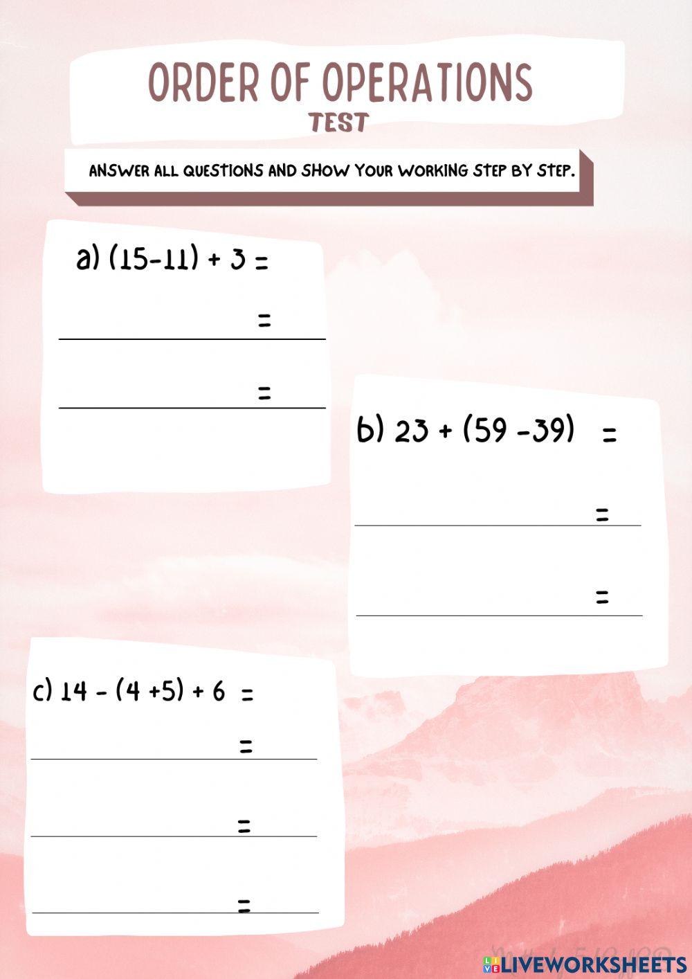 4074943 | ORDER OF OPERATIONS TEST | Azfa_AB