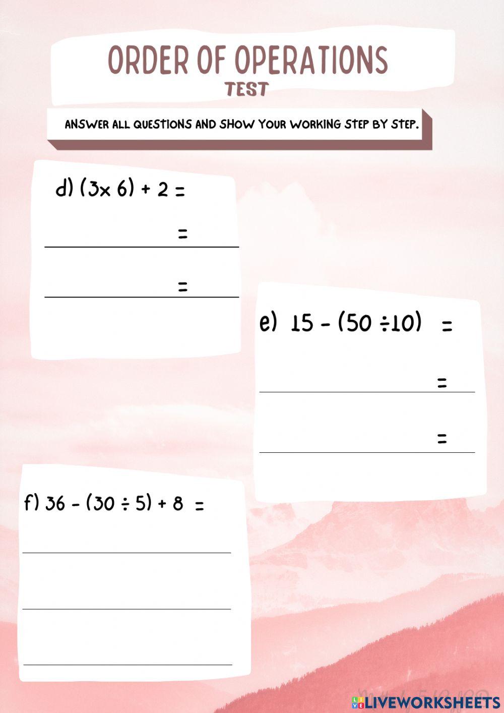 4074943 | ORDER OF OPERATIONS TEST | Azfa_AB