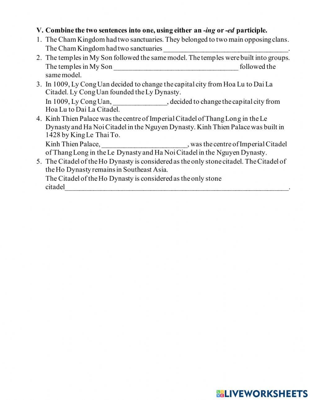 Unit 8 our world heritage sites activity | Live Worksheets