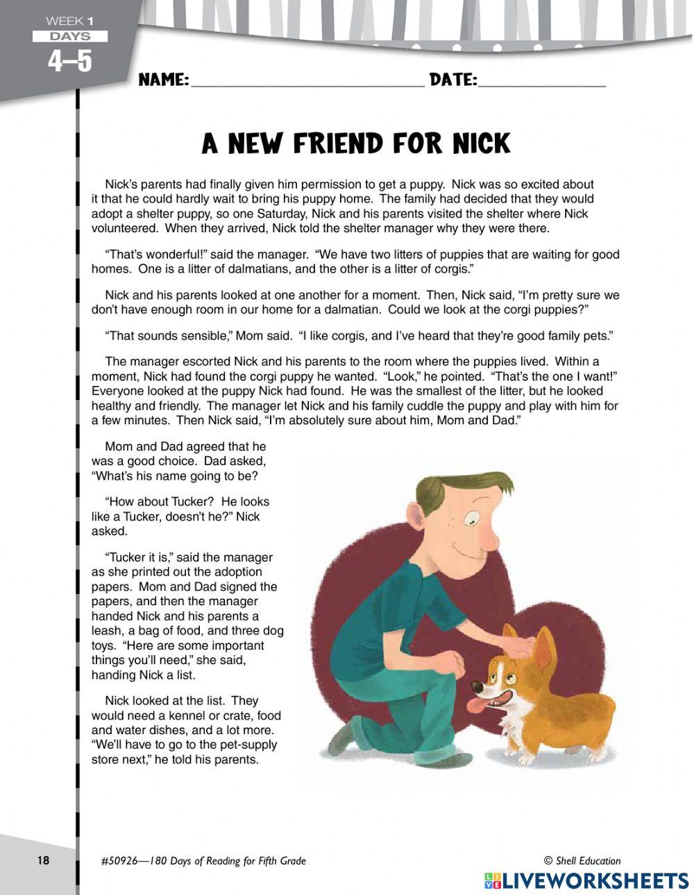 LANGUAGE ARTS COMPREHENSION WEEK 1 online exercise for | Live Worksheets