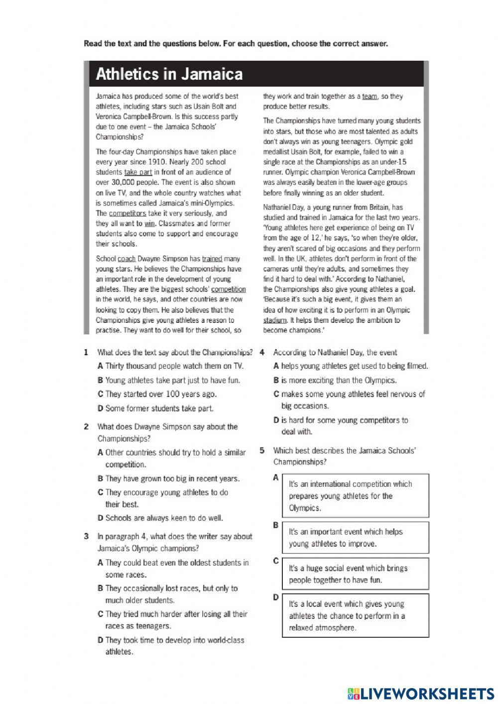 B1 PET READING PARTS 1-6 - TEST 3 6856114 | bernalelisa