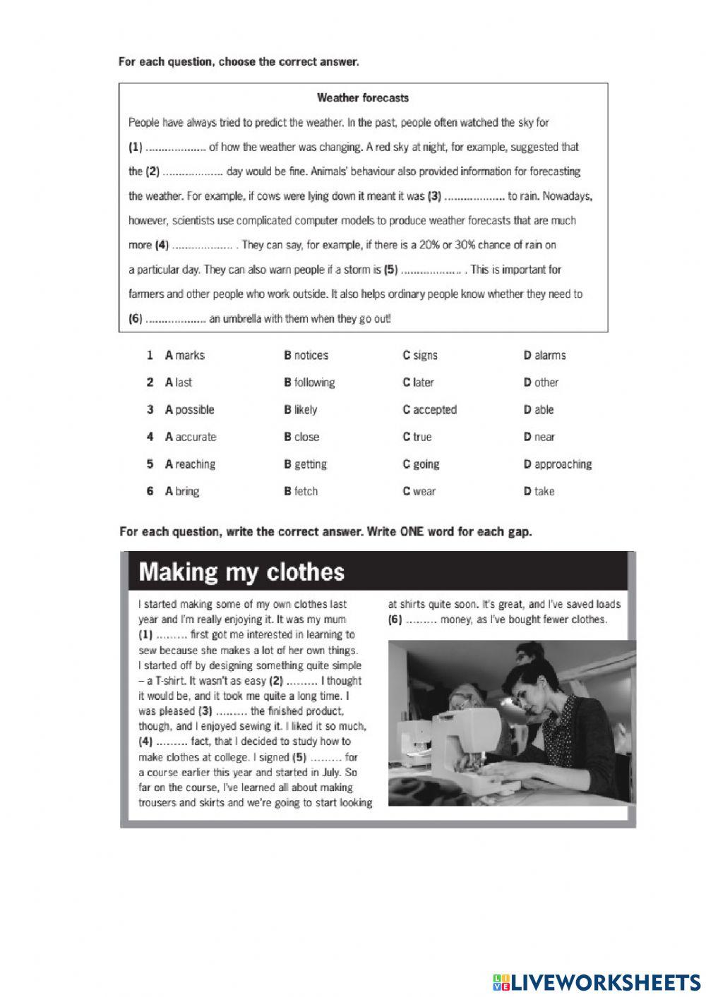 B1 PET READING PARTS 1-6 - TEST 3 6856114 | bernalelisa