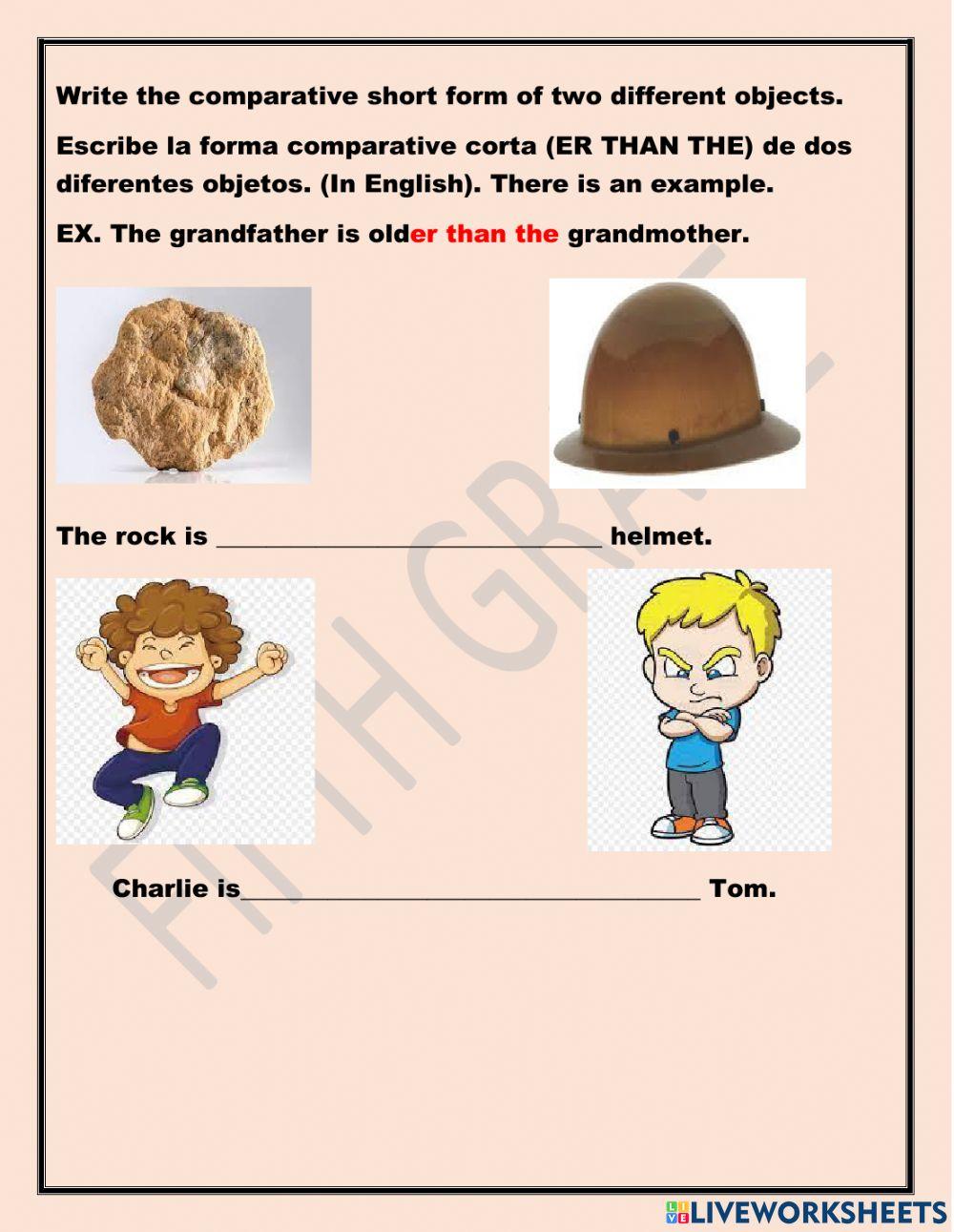 Adriavzz | Short comparatives 1964605 | LiveWorksheets