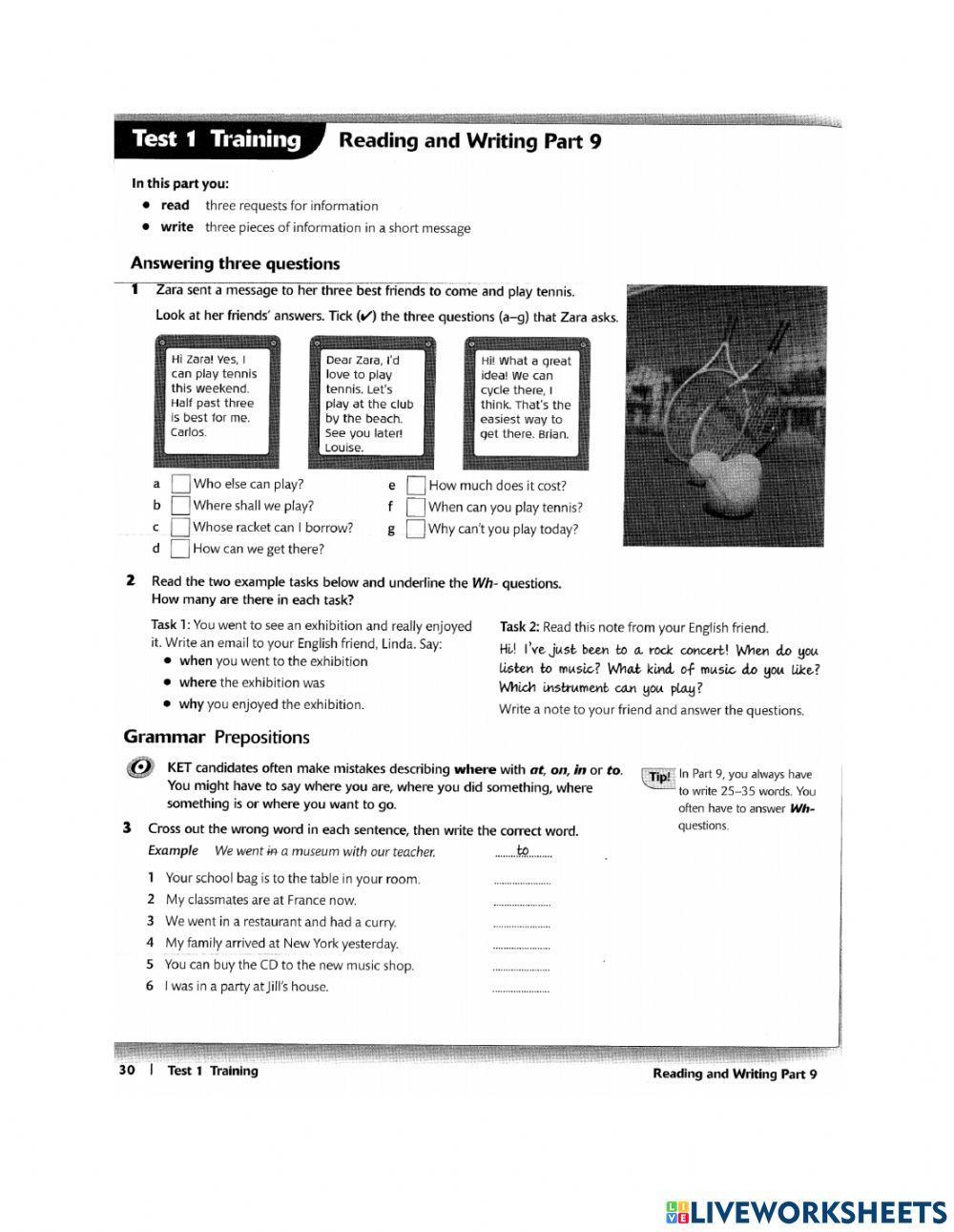 Ket Trainers Online Exercise Live Worksheets
