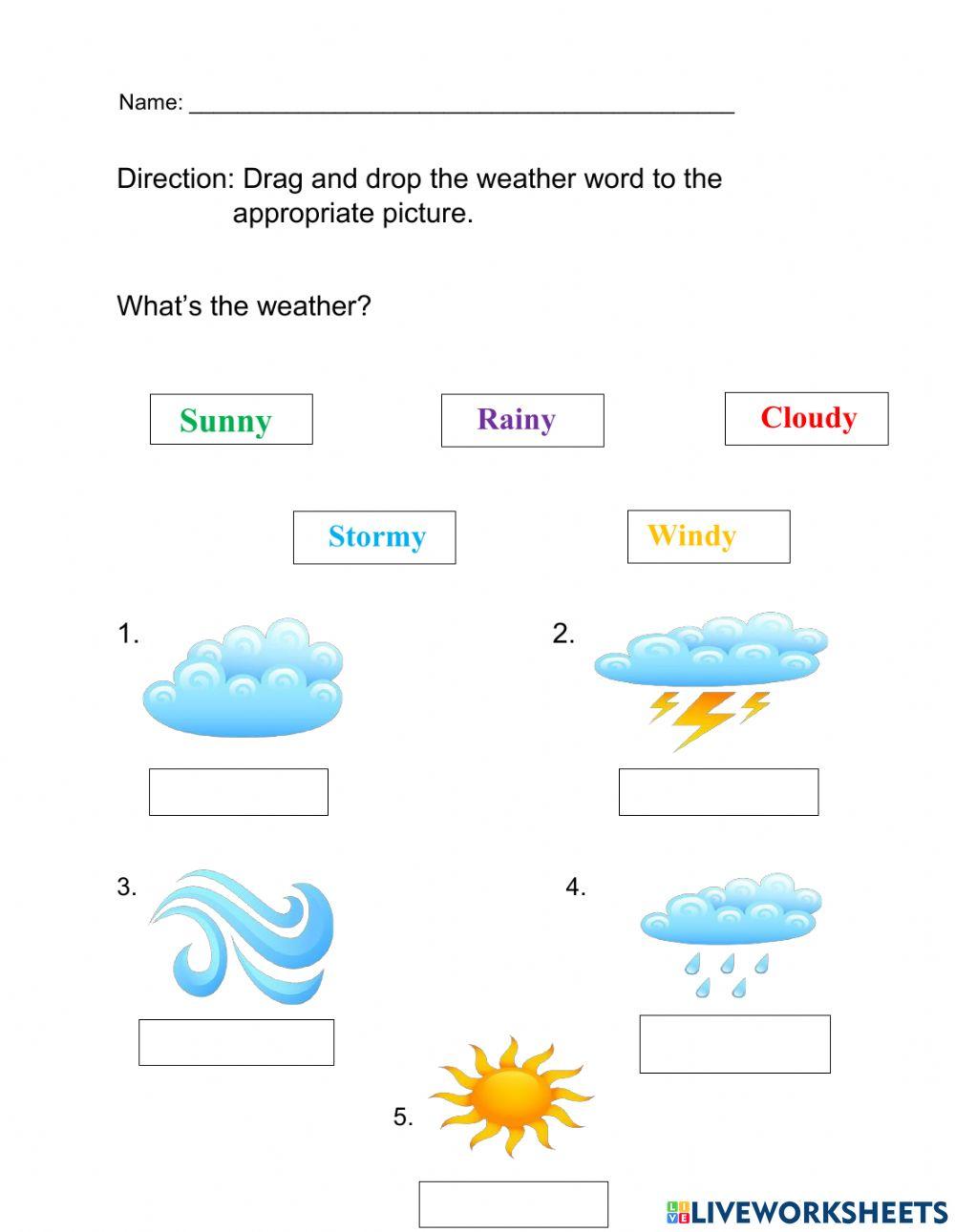 Weather Worksheet online exercise | Live Worksheets