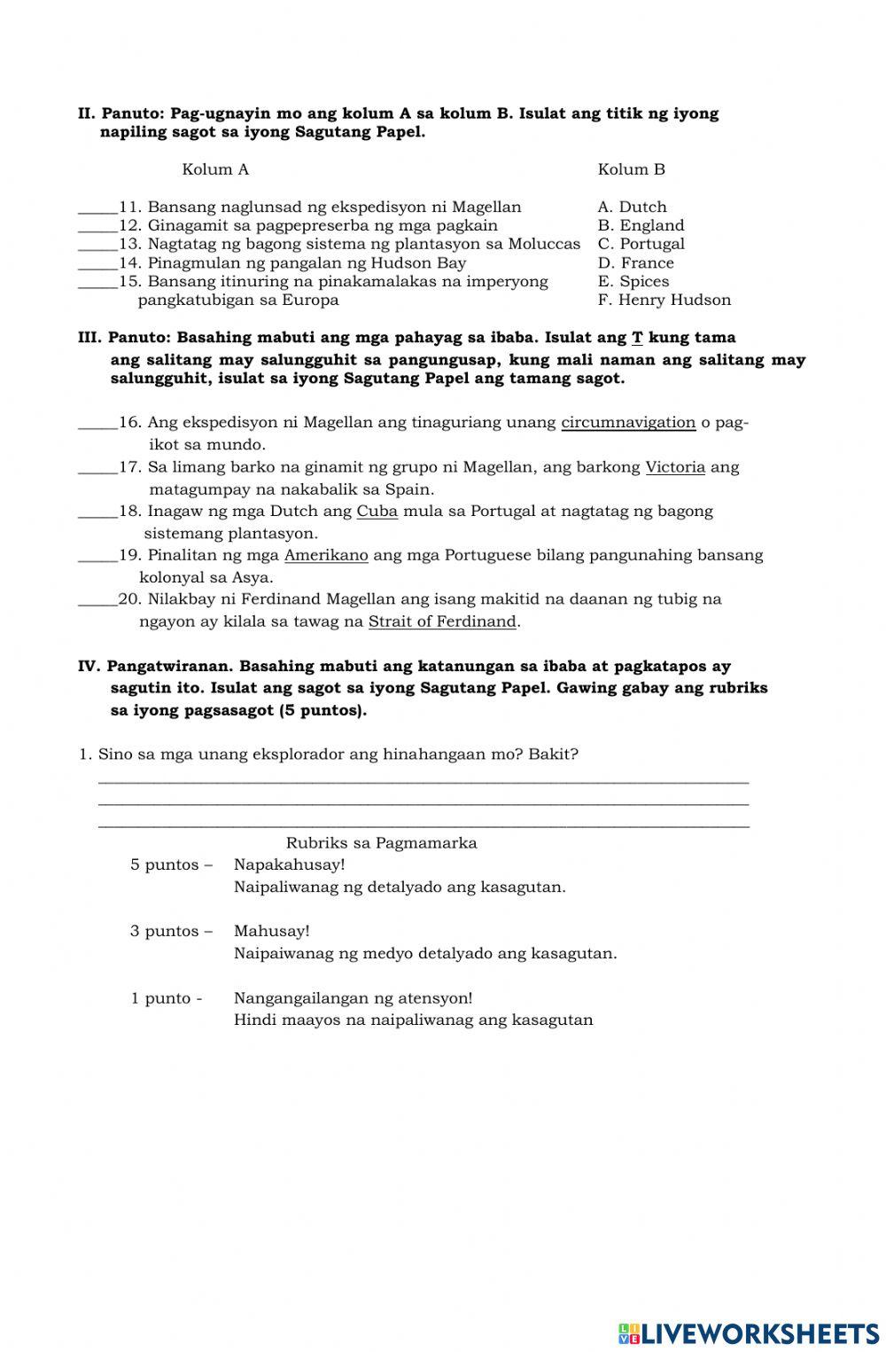 2807661 | 3rd Quarter Summative Test AP 8 - Module 1 - 2