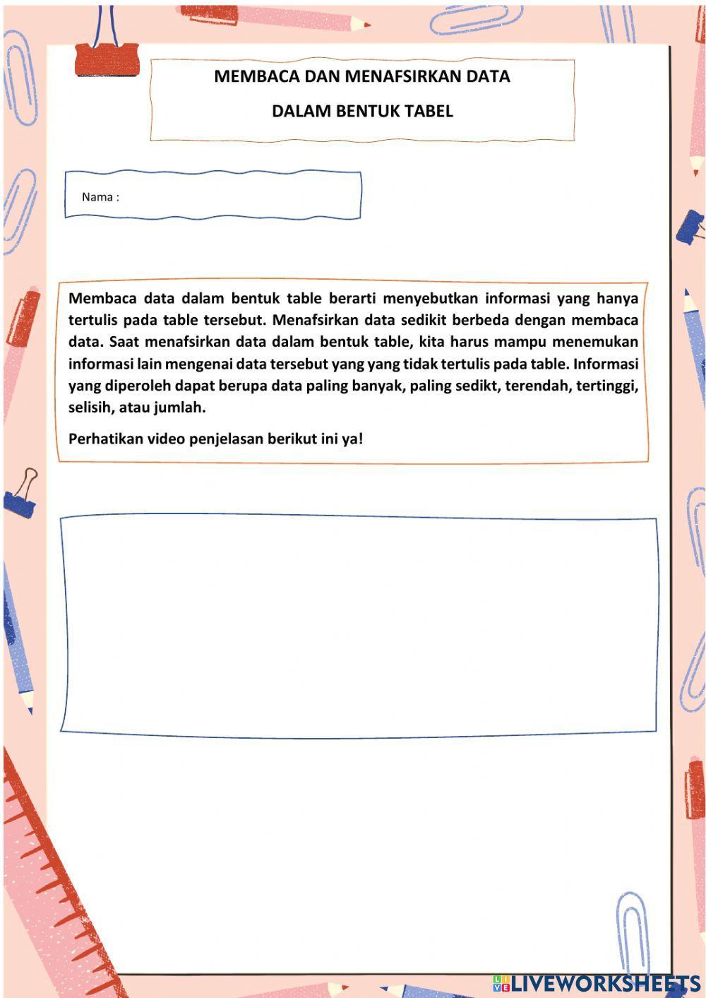 Membaca dan men… | Free Interactive Worksheets | 1965340