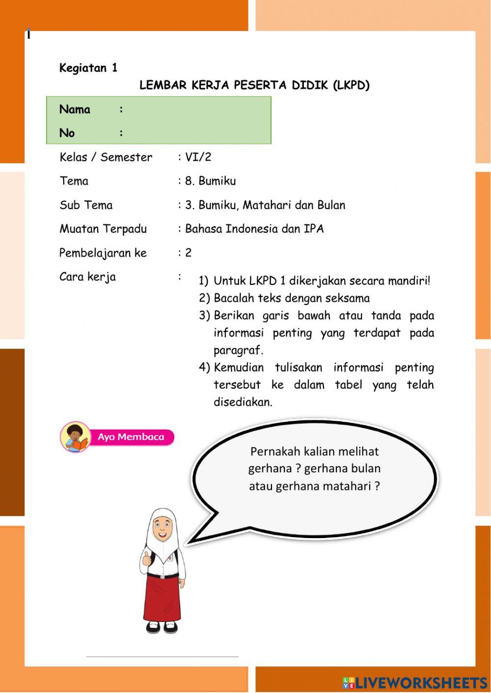 Kelas 6 1965674 | 1200210906 | Live Worksheets