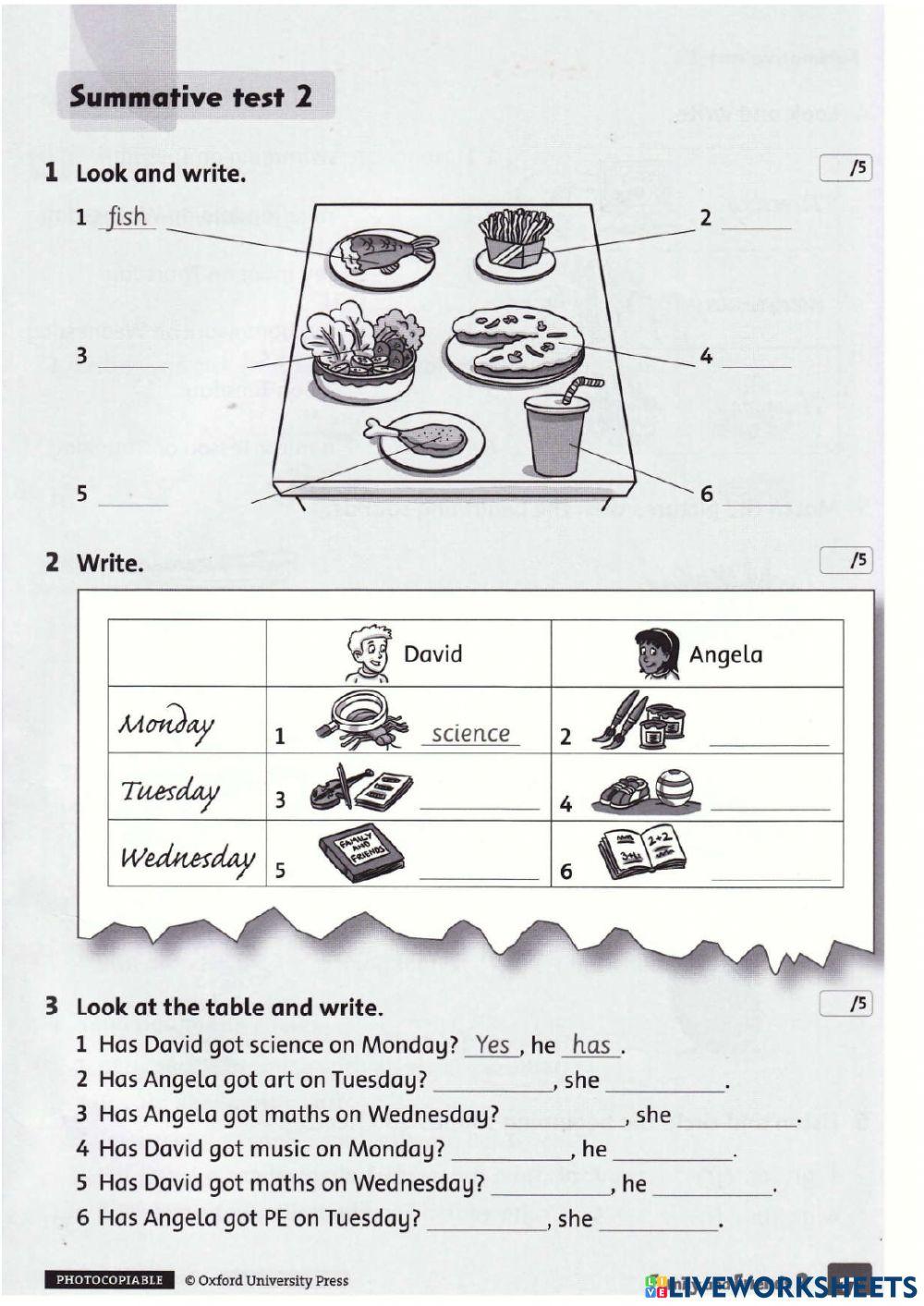 G4-Sum Test 2 online exercise for | Live Worksheets