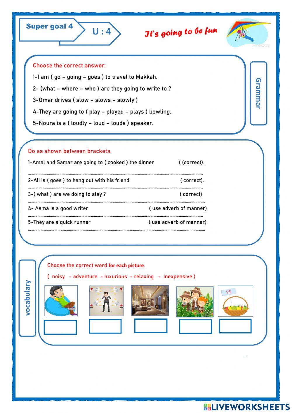 Super Goal 4 Unit 4 online exercise for | Live Worksheets