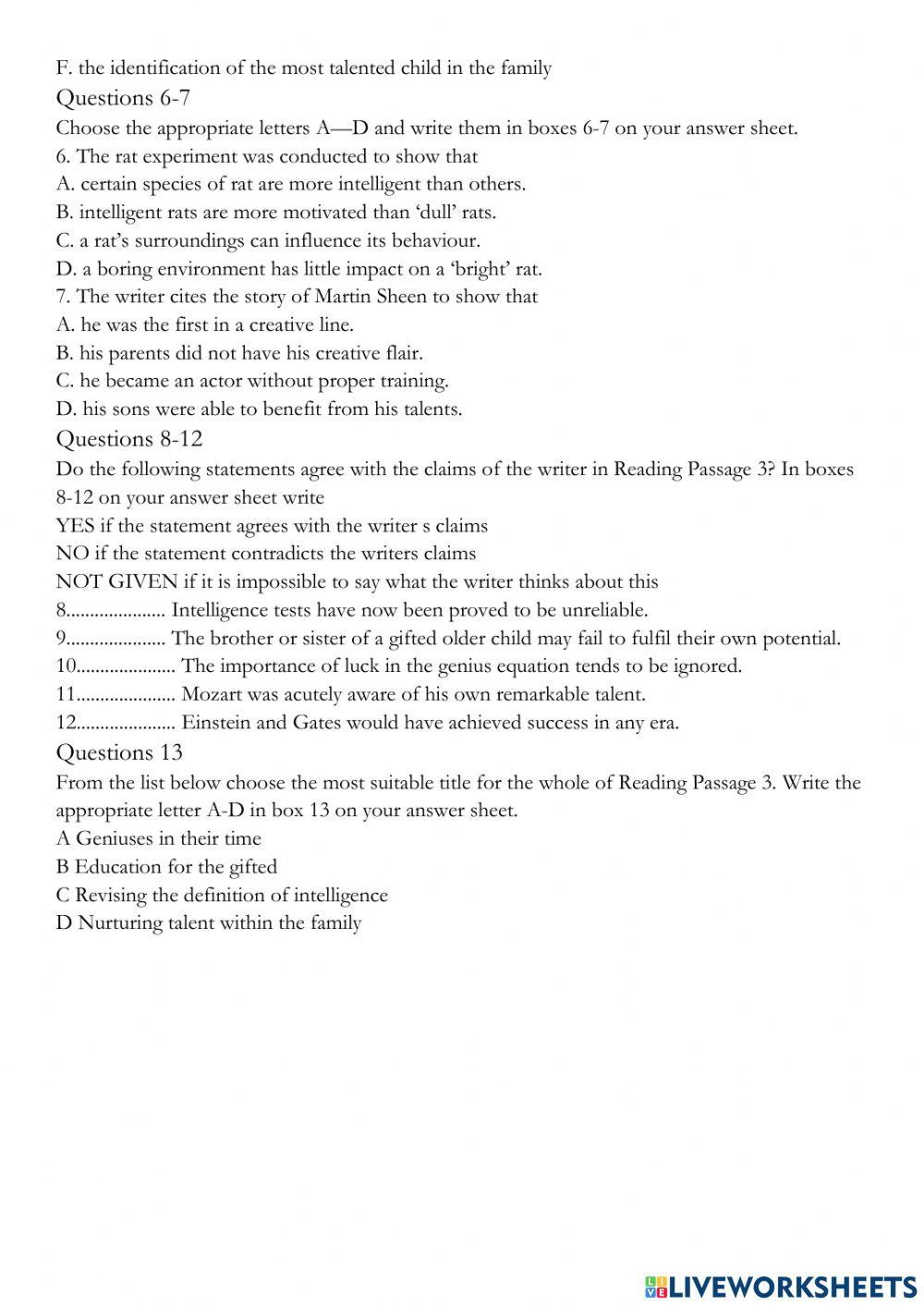 1966847 | Family ielts reading part 1 | Lê Thị Thảo