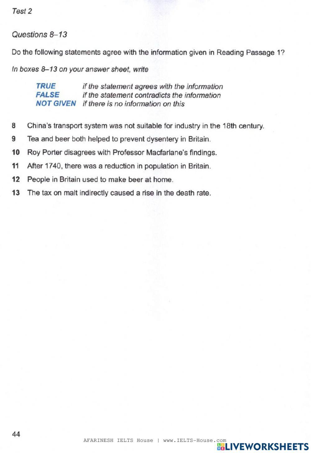 TH 2, TASK 3 online exercise for | Live Worksheets