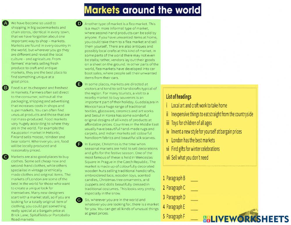 Unit 5- MINDSET 1- Reading online exercise for | Live Worksheets