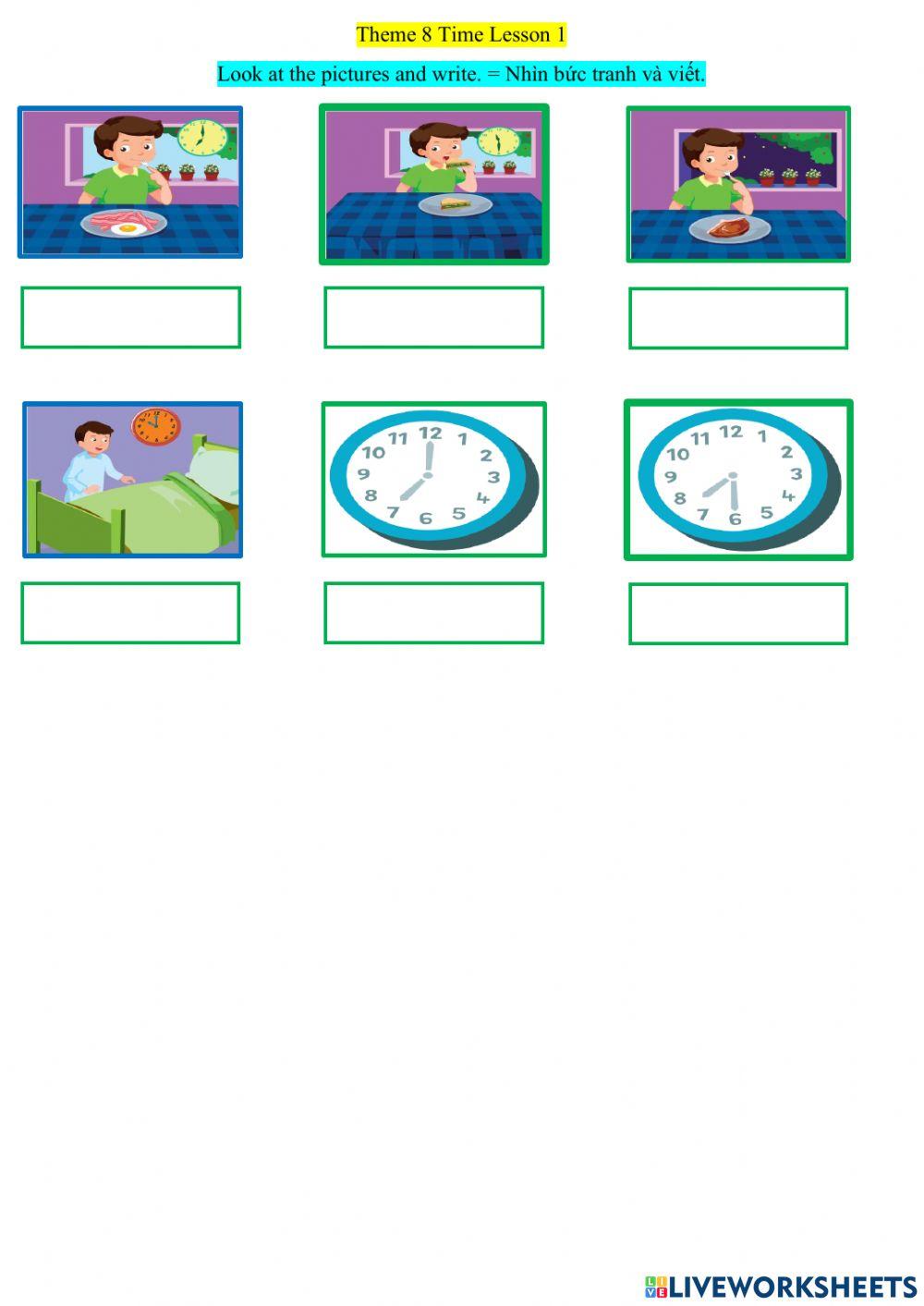 Time online exercise for 3 | Live Worksheets