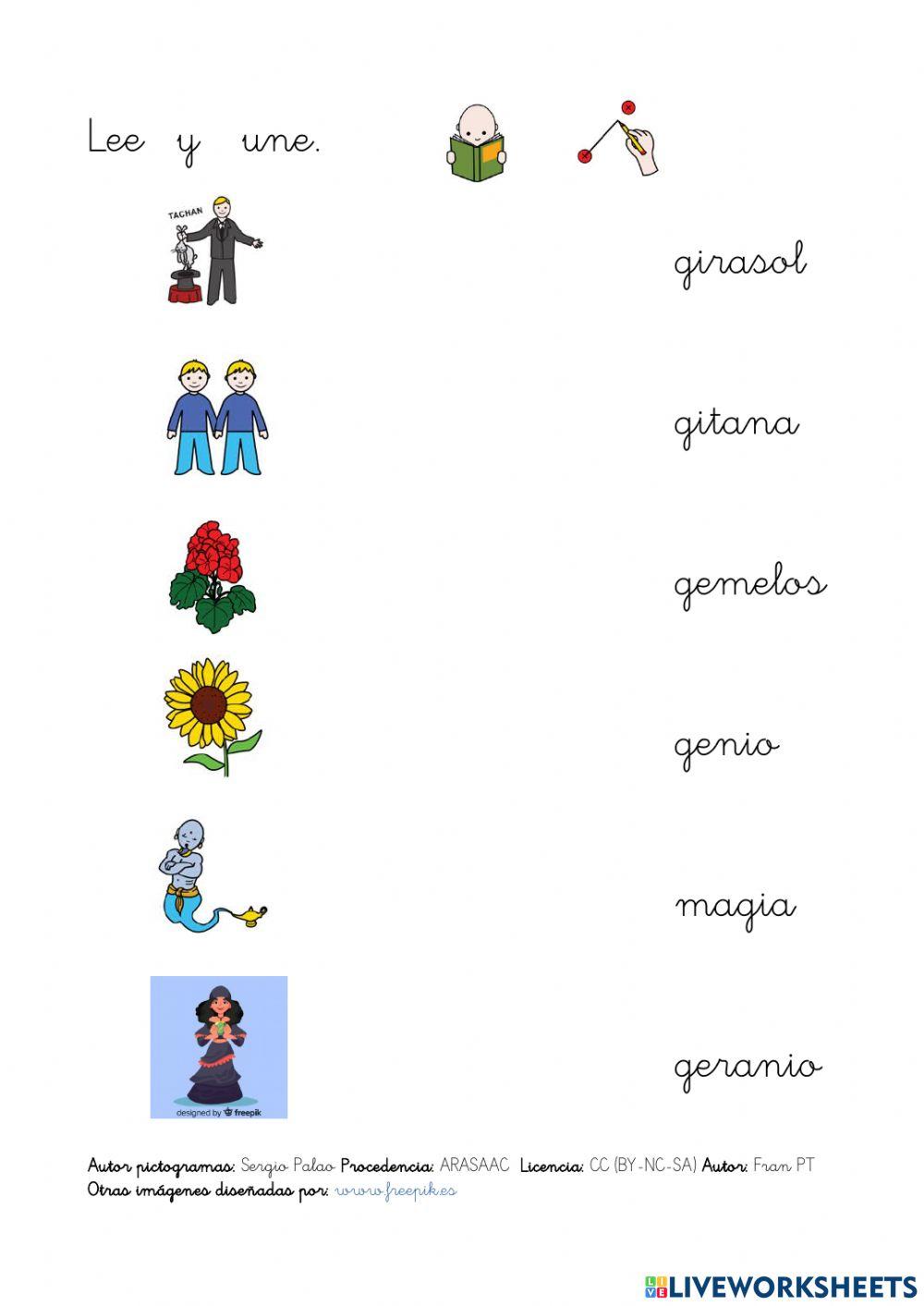 1967625 | Palabras con ge, gi. | FranPT | LiveWorksheets