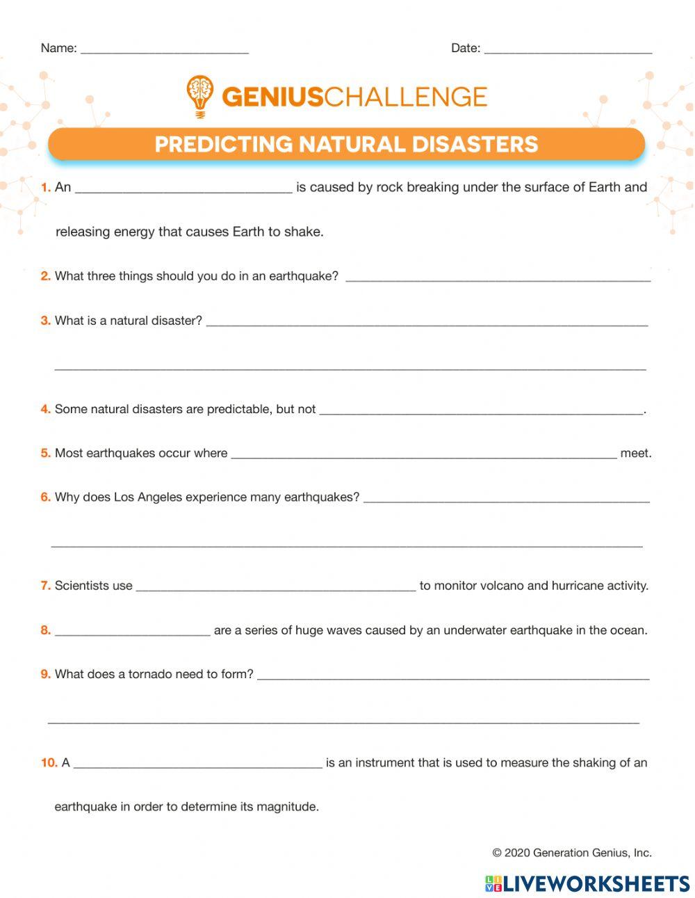 6856890 PREDICTING NATURAL DISASTERS Karine Duncan 6856890-predicting-natural-disasters-karine-duncan