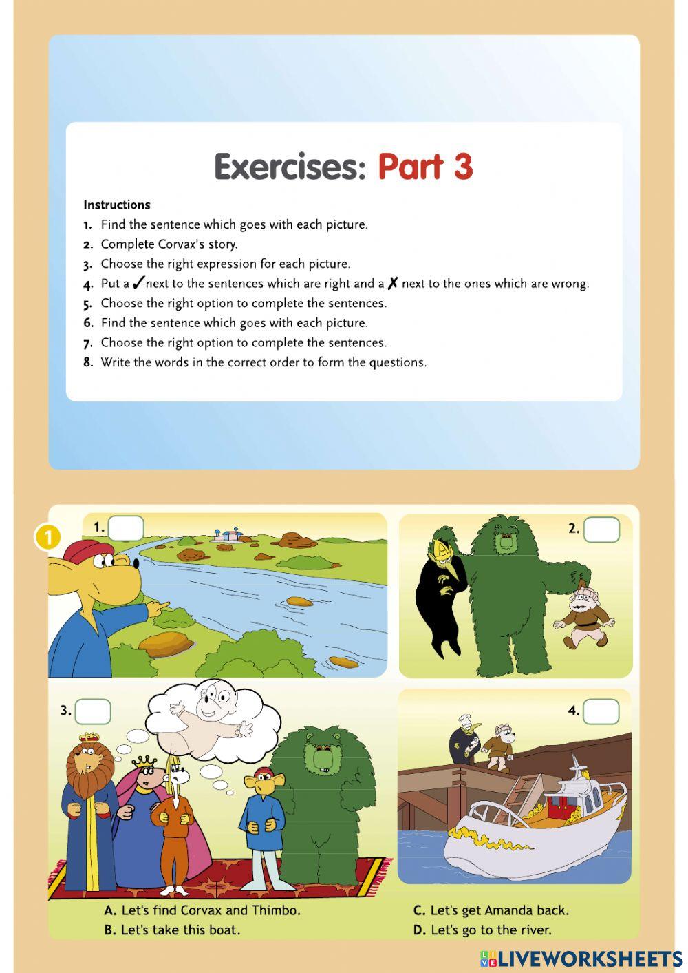 Muzzy Comes Bac… | Free Interactive Worksheets | 2809727