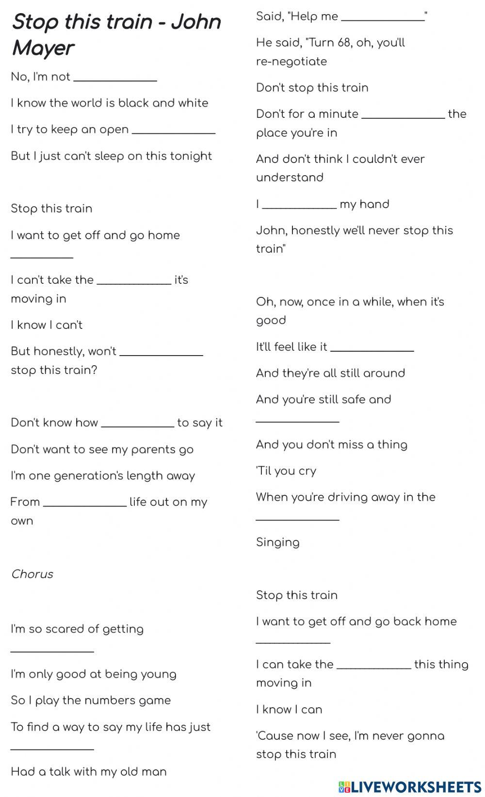 Stop this train - John Mayer | Candelacelli | Live