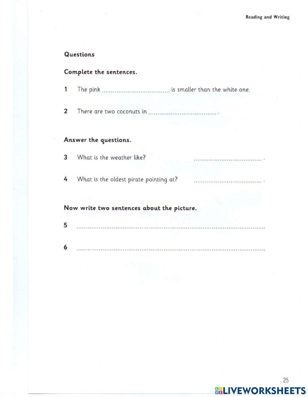 Movers 1 Test 1 Reading and Writing Part 6 online exercise for | Live ...