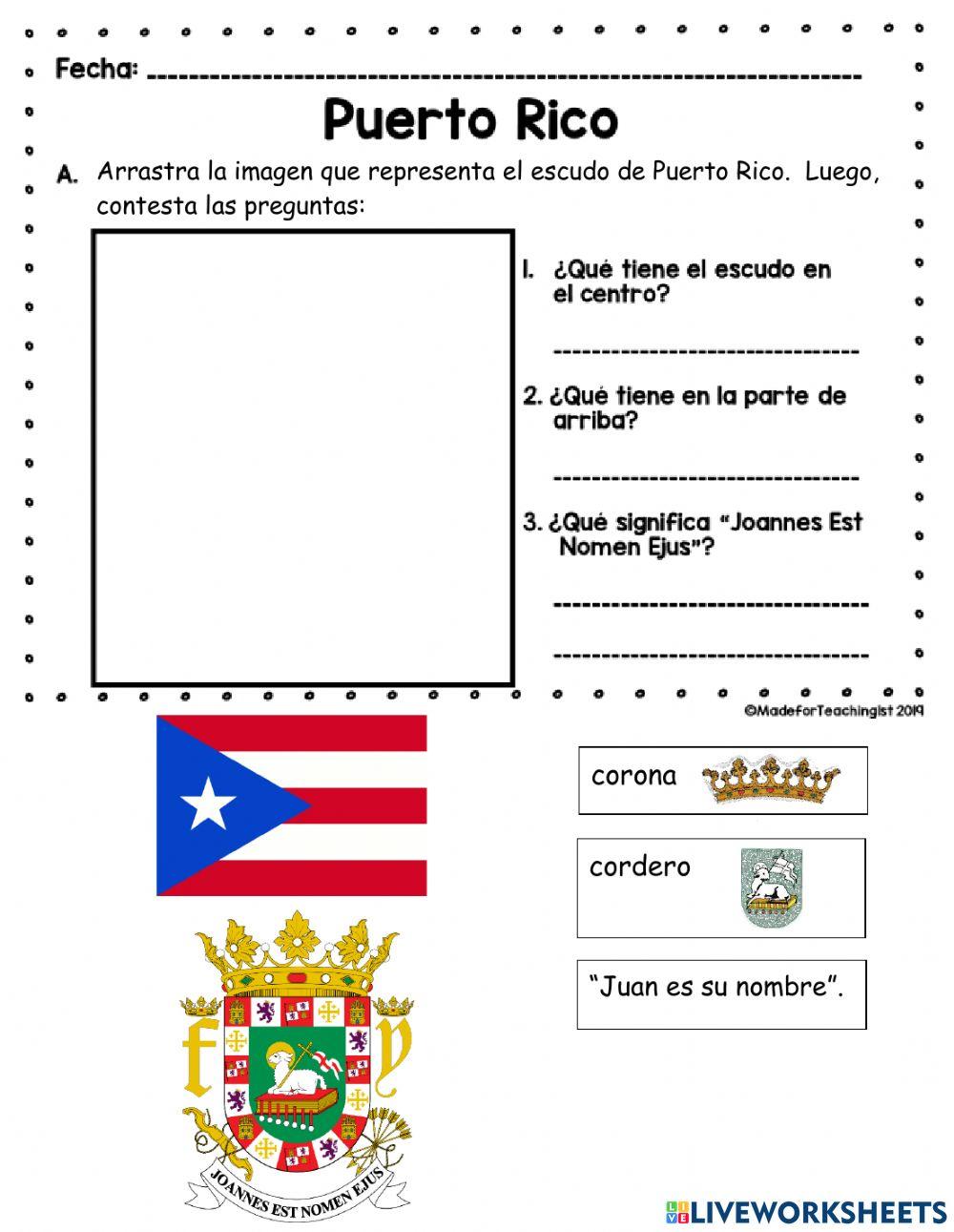 Escudo de Puerto Rco online exercise for | Live Worksheets