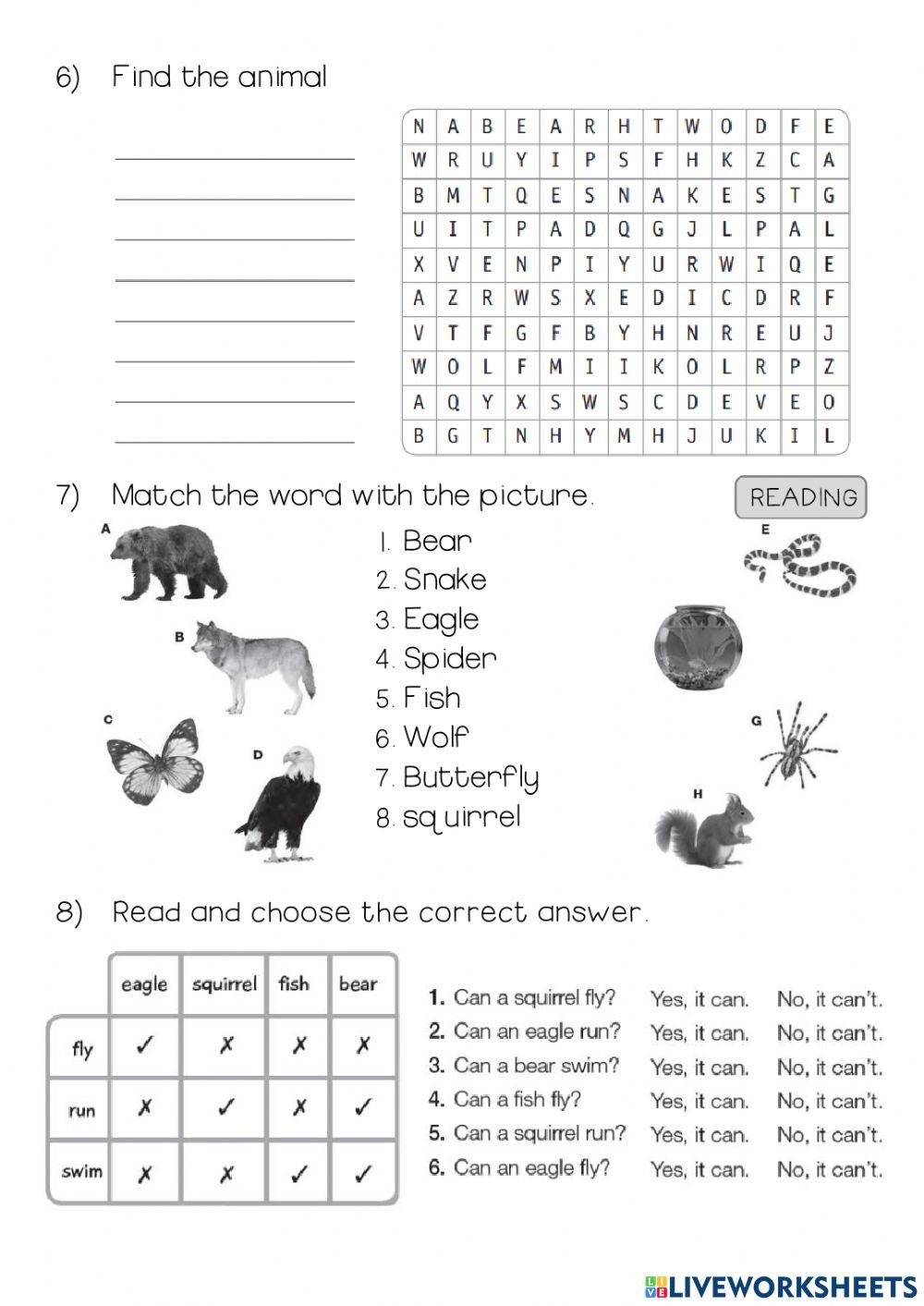 BEEP 3º. UNIT 4 ANIMALS online exercise for | Live Worksheets