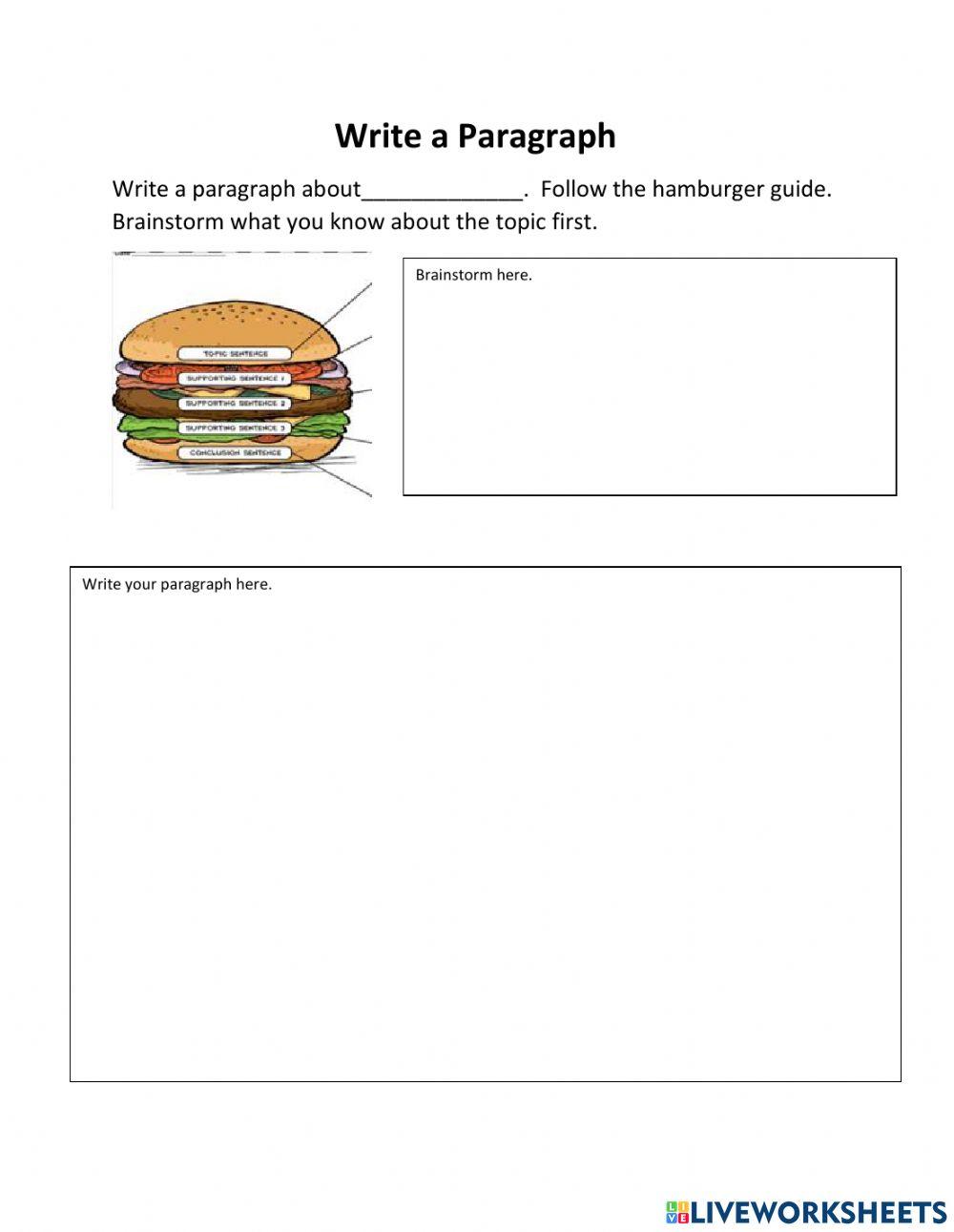 Write a Paragra… | Free Interactive Worksheets | 1968872