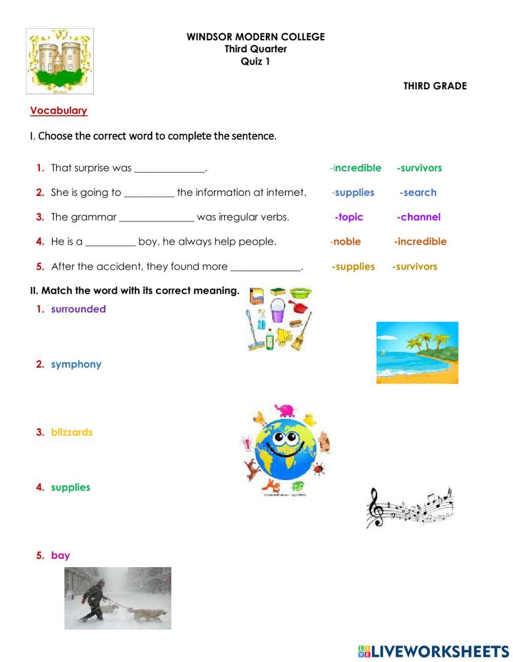 English online exercise for English | Live Worksheets