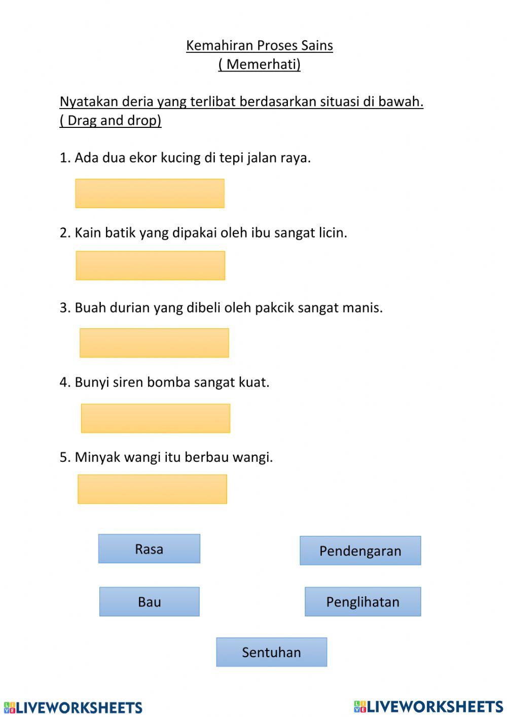 Latihan KPS Memerhati online exercise for | Live Worksheets