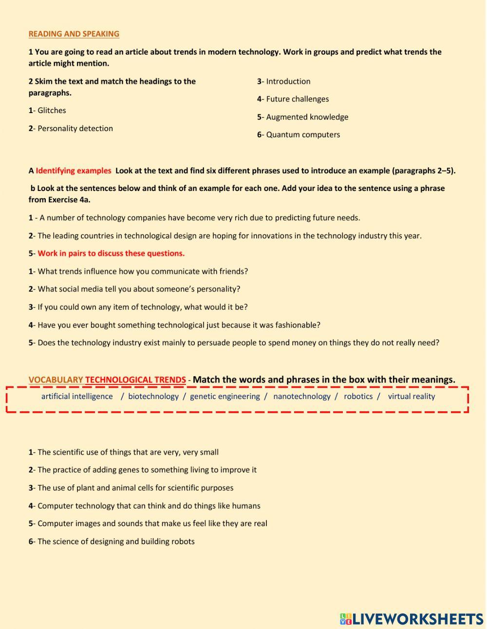 Lesson2 interactive exercise | Live Worksheets