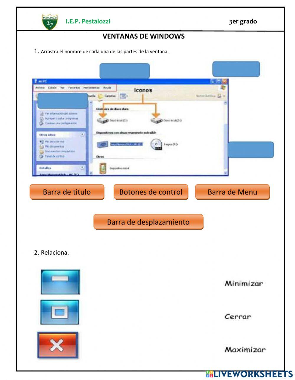 Ventanas de windows | Live Worksheets