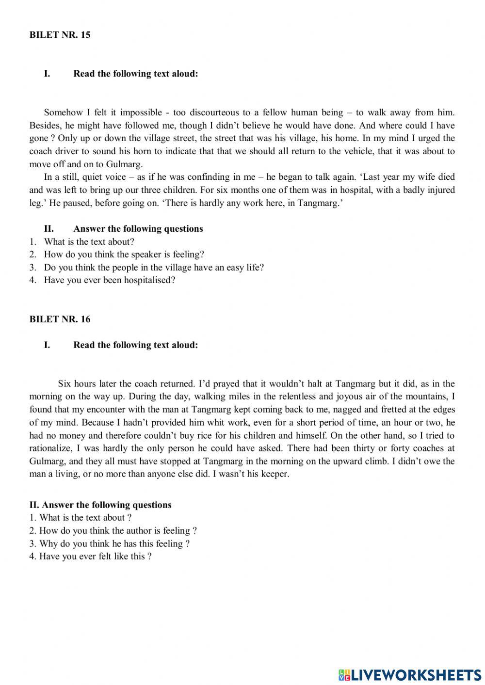 Bilingv oral worksheet | Live Worksheets