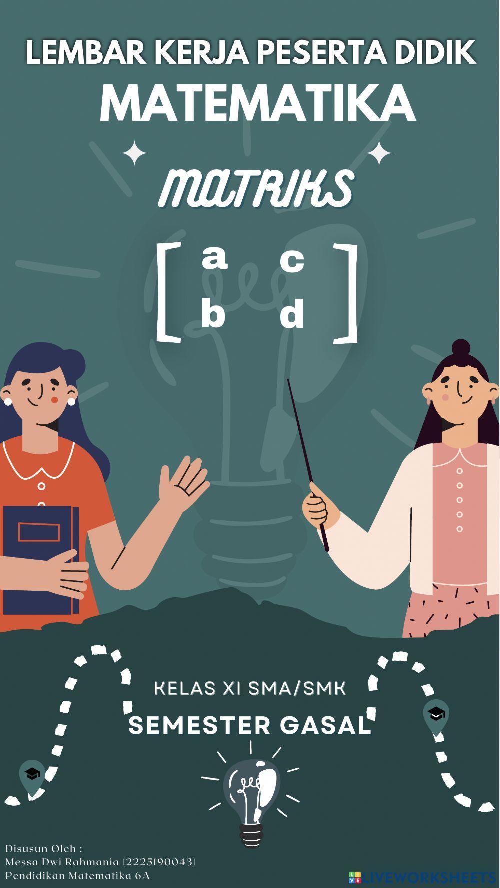 E-lkpd matriks interactive worksheet | Live Worksheets