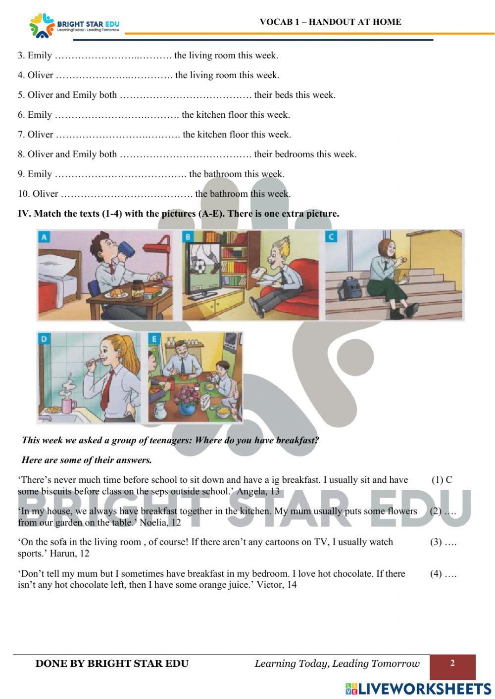 (KET) Home & Ho… | Free Interactive Worksheets | 1970185